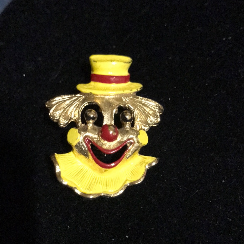 Rare Vintage Whimsical Clown Pin - Gem